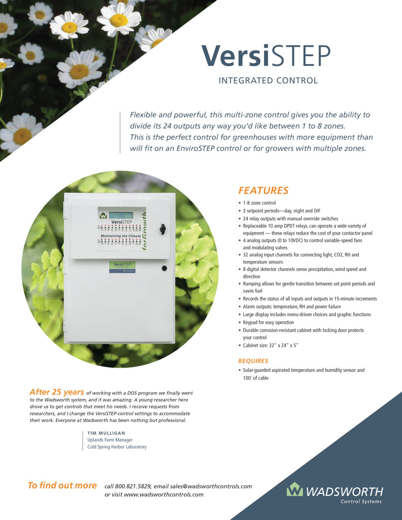 VersiSTEP Multi-Zone Greenhouse Controller | Wadsworth Controls
